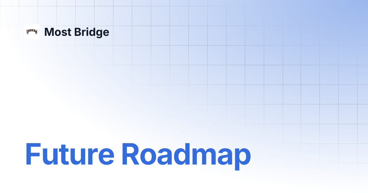 Future Roadmap | Most Bridge
